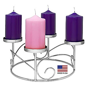 Pillar Advent Candle Set of 4 - Advent Pillar Candles - Made In the USA - Advent Candles For Advent Wreaths and Advent Rings Candle Holder- Premium Hand Dipped Drip-less Candles