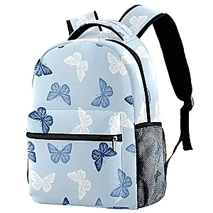 Watercolor Butterfly Pattern Backpack Students Shoulder Bags Travel Bag College School Backpac