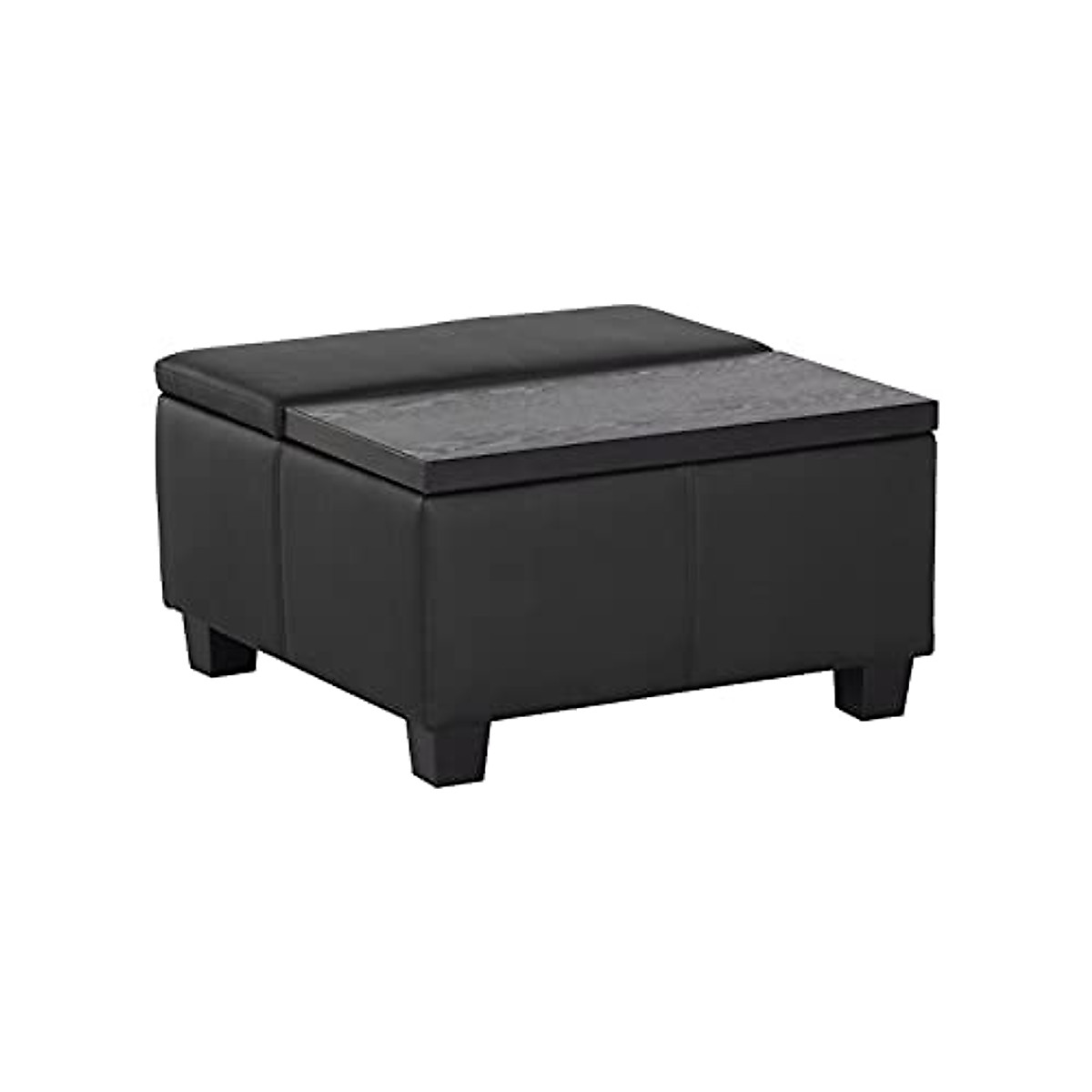 Aldo Lift Top Storage Ottoman Black - Black Wood
