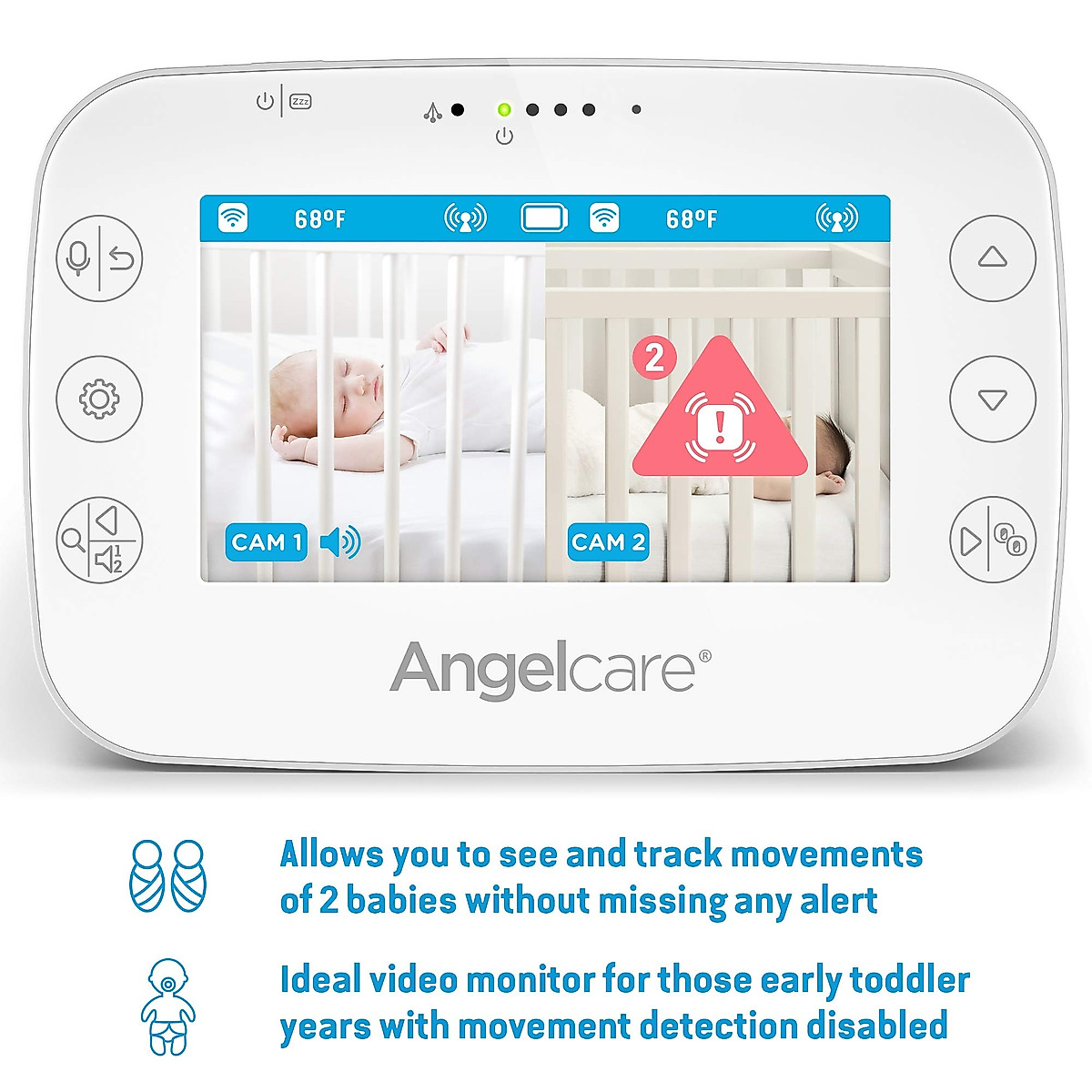 Angelcare 3-in-1 AC327 Baby Monitor, with Movements Tracking, 4.3’’ Video & Sound