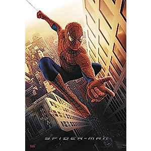 POSTER STOP ONLINE Spider-Man - Movie Poster (Spiderman Swinging in New York City) (Size 27 x 40)