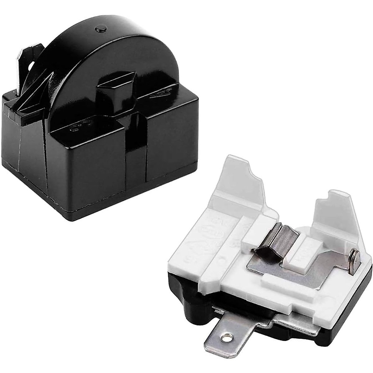 QP2-4.7Starter Relay and Overload 1 Pin Refrigerator Starter Relay and 6750C-0005P Refrigerator Overload Protector（2 Pieces in Total）Mini Refrigerator Parts Compatible with LG Refrigerator Compressor