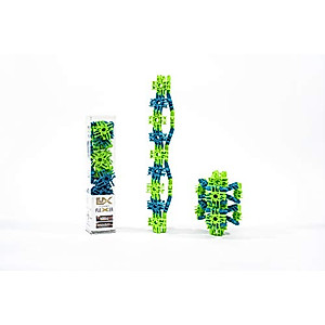 Lux Blox Green and Teal Fidget Flexer Set (30 Pieces) Flexible and Versatile Construction Blocks