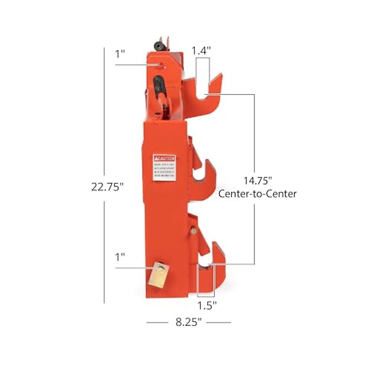 Titan Attachments 3 Point Quick Hitch Adaption to Category 2 Tractors, 4000 LB Lifting Capacity, 32.75" Between Lower Arms, 14.5" Top Link to Lower Link, Orange Finish