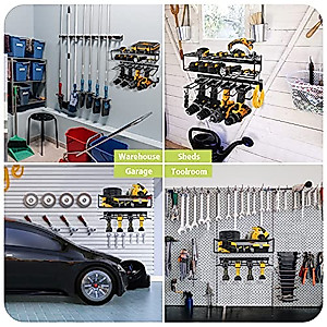 ITurnGlow Power Tool Organizer for Storage,Wall Mount Heavy Duty Drill Holder, 2 Pack Garage Power Tool Storage Racks Tool Holder for Cordless Drill, Heavy Duty Floating Tool Shelf