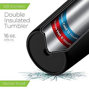 SIPX™ Triple-Insulated Tumblers - 16oz. Premium Modern Tumbler With Lid, insulated Cup Keeps Hot For 6 Hours, Stainless Steel Tumbler Made Of Sustainable Material, Coffee Travel Mug For Home & Office