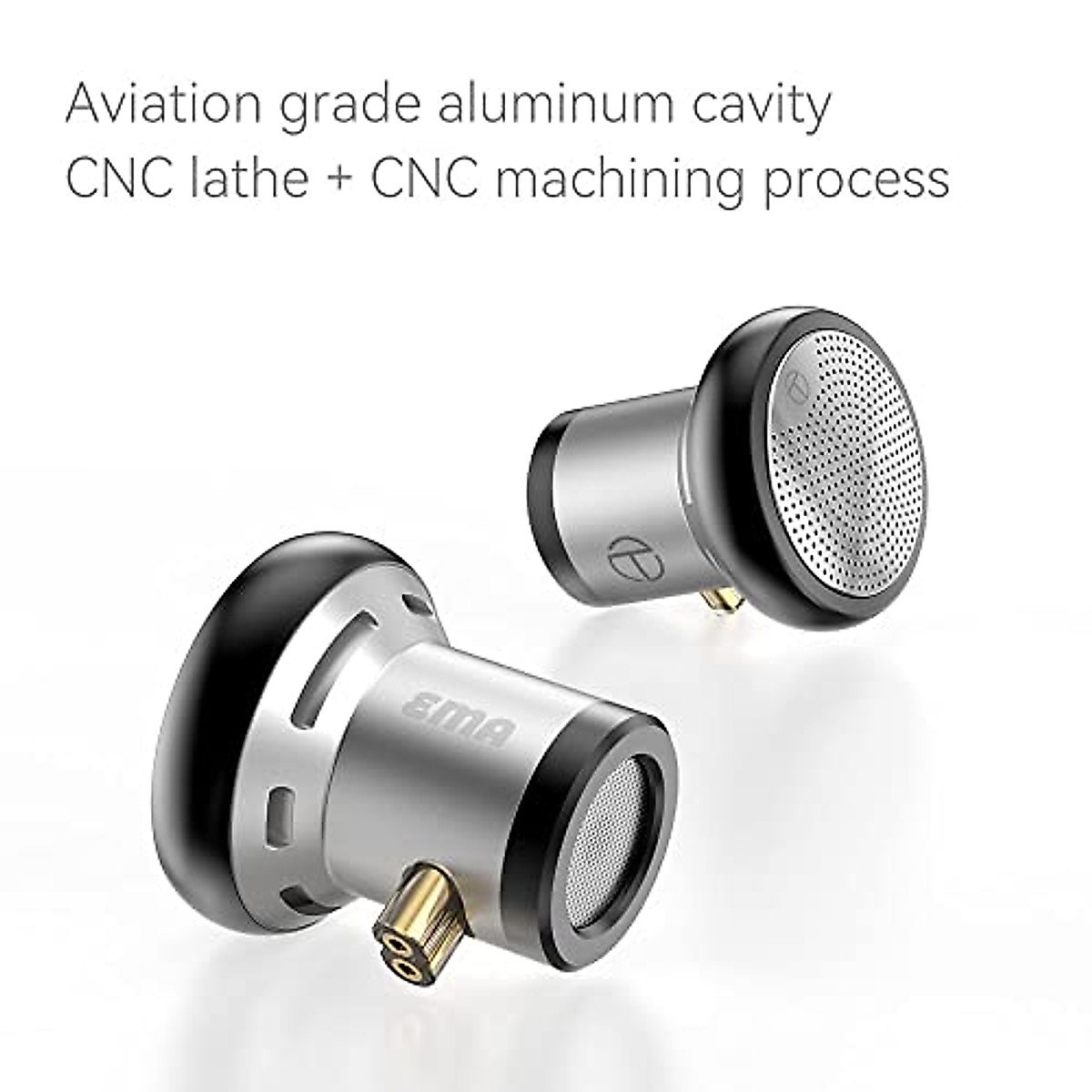 WJLYP TRN EMA Metal Flat-Head Earphone 14.2mm Dynamic Driver in Ear Sports Running Headphone Bass HiFi Music Headset Earbuds with Detachable Upgrade Cable (Without Mic)