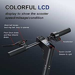 Aovopro ESMAX Electric Scooter, 27 Miles Range, Upgraded 500W Motor, 21 MPH Speed,10" Anti-Puncture Self-Sealing Air Tyre, Portable Commuting Electric Scooter for Adults