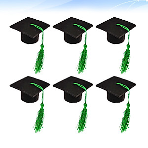 Operitacx 12 Pcs Bottle Toppers Doctoral Cap Tassel Wine Mini Graduation Caps for Cupcakes Drinker Bottle Topper Mini Graduation Hat Doctoral Cap with Tassels Brim Hat Miniature Preschool