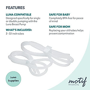 Motif Medical, Set of 2 Luna Tubing, Replacement Parts for Luna Breast Pump