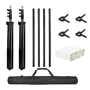 White Backdrop with Stand, White White Backdrop, Backdrop Stand。White Photo Backdrop with stand6x9 feet 1.8mx2.8m White Cloth Non-Reflective, Opaque Adjustable 2.6mx3m Photography Stand