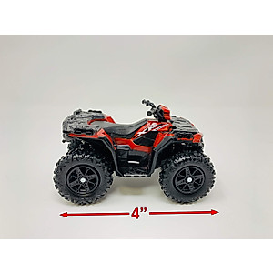 New-Ray Toy Replica 4x4 Lifted Pickup Truck with Polaris Sportsman XP1000 ATV