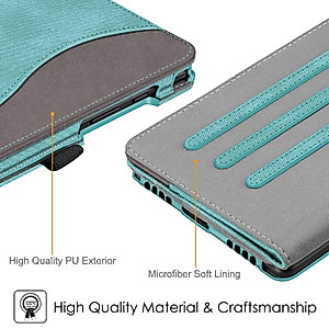 Fintie Case for Samsung Galaxy Tab A 8.0 2019 Without S Pen Model (SM-T290 Wi-Fi, SM-T295 LTE), [Corner Protection] Multi-Angle Viewing Stand Cover with Pocket, Turquoise/Brown