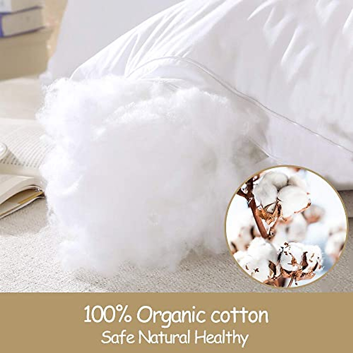 Toddler Pillow with Pillowcase | 13 x 18 Soft Hypoallergenic 100% Organic Cotton Baby Pillows for Sleeping | Small Kids Pillow, Infant - Perfect for Travel, Cribs Bed Sets, Machine Washable