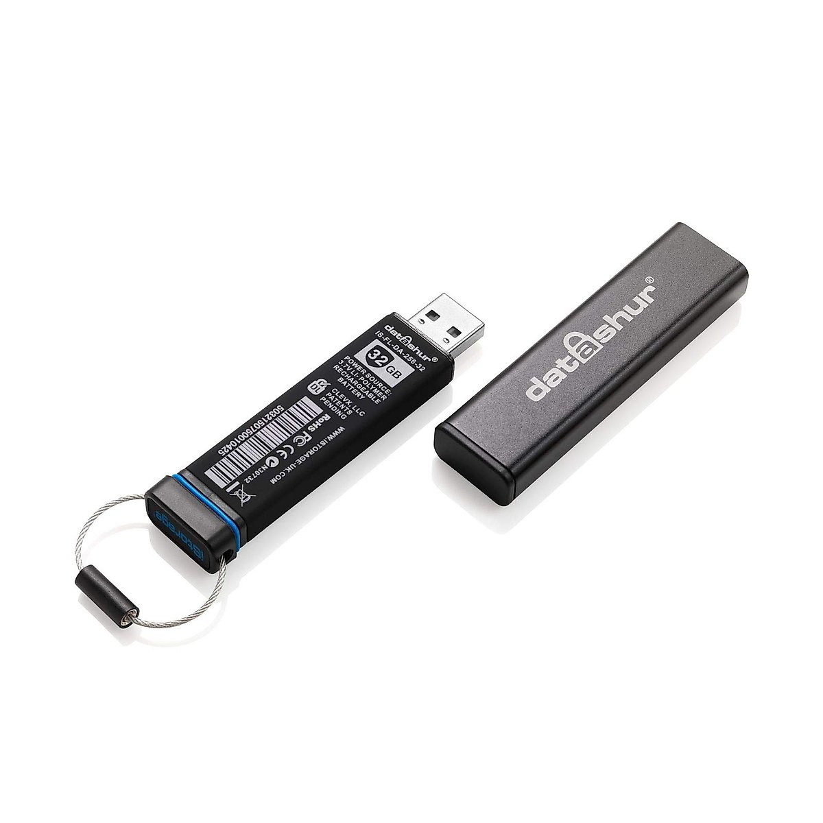 iStorage datAshur 4 GB Secure Flash Drive - Password Protected, Dust and Water Resistant, Portable, Military Grade Hardware Encryption USB 2.0 IS-FL-DA-256-4