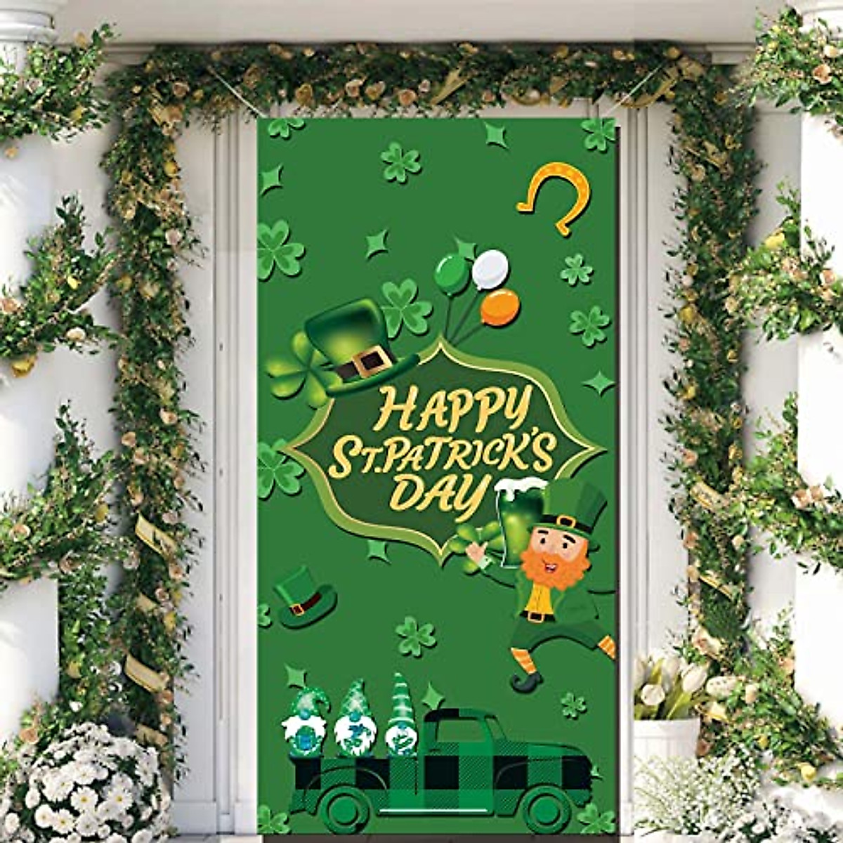 Happy St Patrick's Day Door Banner Irish Luck Day Saint Patrick's Day Party Indoor Or Outdoor Decor Door Banner 72.8 x 35.4inch