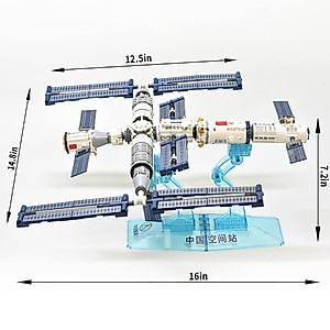 EDGKODK City International Space Station Building Toys, CNSA Tian Gong Universe Space Building Set Party Favors for Boys 8-14 (Compatible with Lego)