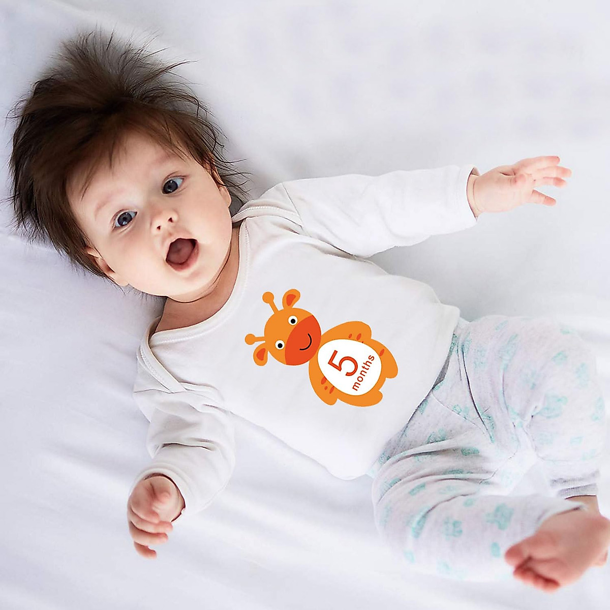 12pcs Baby Sticker, Gender Neutral Monthly Stickers for Baby boy or Girl, Create Beautiful Memories with Our Cute Animal Designs