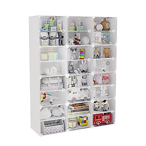 BJTDLLX Shoe Rack Organizer, 3 x 12-Tiers Stackable 72 Pairs DIY Shoe Storage Cabinets Stand, Dust-proof Shoe Rack Shelf Clear Plastic Shoe Boxes Foldable Shoe Storage Rack for Heels Boots Slippers