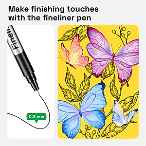 ARTISTRO 12 Watercolor Markers Set – Gift for Girls, Teens & Beginners – Includes Brush Pens, Fineliner and Water Brush – Vibrant, Non-Toxic, Washable – Ideal for Art, Calligraphy & Fun