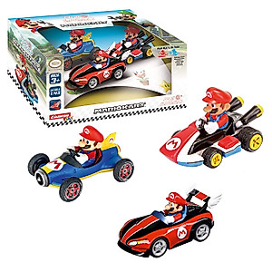 Carrera Pull & Speed 15813016 Official Licensed Kids Toy Car Pull Back Vehicle for Ages 3 and Up - Mario Kart Mario / Wild Wing Mario / Mach 8 Mario