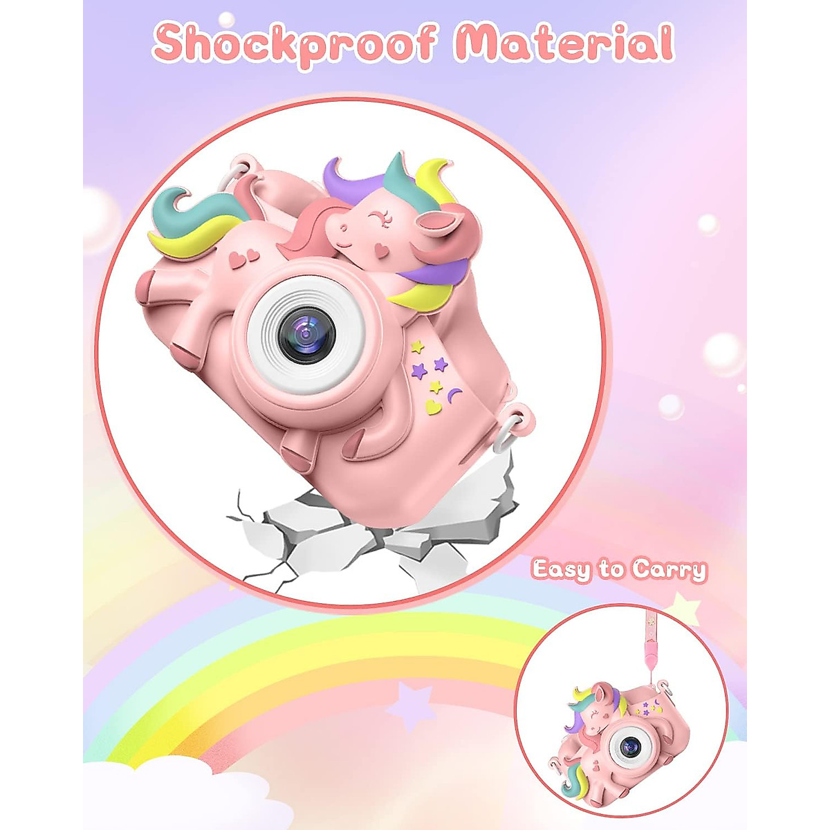 Kids Camera for 3-12 Years Old Toddlers Childrens Boys Girls Selfie Camera 20.0 MP HD 1080P IPS Screen Dual Digital Toy Camera for Kids Birthday