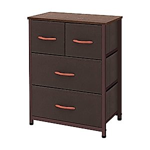 AZL1 Life Concept Dresser Storage Furniture Organizer-Large Standing Chest for Bedroom, Office, Entryway, Living Room and Closet-4 Removable Fabric Drawers, Coffee