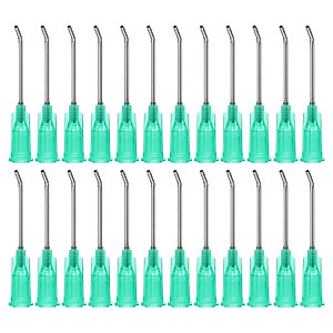 PATIKIL 18Ga x 1 Inch Dispensing Needle Tips, 36Pcs Stainless Steel 45 Degrees Pre Bent Glue Needle Tube Blunt Tips with Luer Lock for Glue Oil Applicator, Green