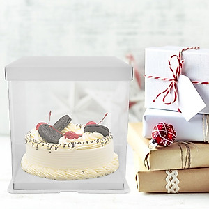 Kichvoe 5pcs Clear Cake Box 6 inch Transparent Bakery Boxes Plastic Cake Carrier with Lid Food Box Cupcake Cake Container Cake Packing Case for Wedding Birthday Christmas