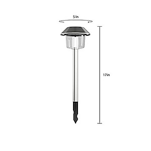 Pure Garden 50-LG1070 Solar Pathway Lights-17” Stainless Steel Outdoor Stake Lighting for Garden, Landscape, Yard, Patio, Driveway, Walkway-Set of 6