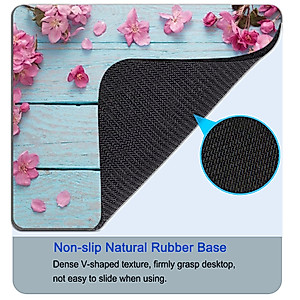 Mouse Pad, Square Mousepad, Non-Slip Rubber Base Mouse Mat, Waterproof Gaming Mouse Pad for Wireless Mouse, Computers, Laptop, Office, Home (Flower Petals on The Table)