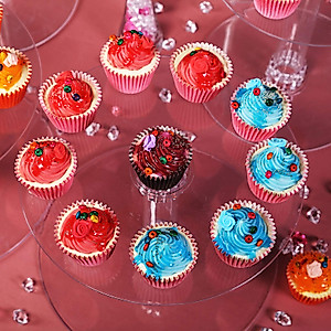 BalsaCircle 7 Tiers Clear Round Crystal Acrylic Cupcake Stand - Tiered Dessert Food Display Serving Tower Birthday Party Wedding