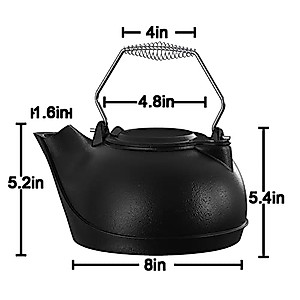 Fire Beauty Humidifying Iron Kettle，Stove Humidifier，Wood Stove Kettle，Cast Iron，Chrome handle