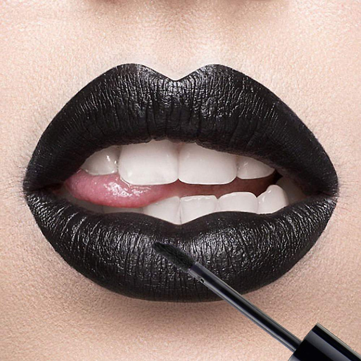 Coosa Professional Makeup Matte Liquid Lipgloss & Lip Liner Set Long Lasting Waterproof Liquid Lipstick Set, Black (2 PCS)