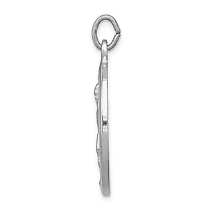 Solid 925 Sterling Silver Catholic Patron Saint Florian Pendant Charm Medal - 35mm x 20mm