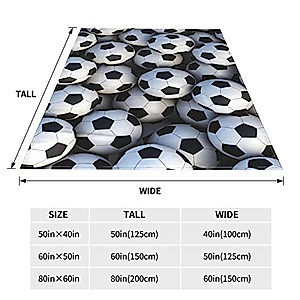 Soccer Throw Blanket Cozy Plush Blanket Soft Warm Flannel Fleece for Bedroom Living Rooms Sofa Couch 50"x40"