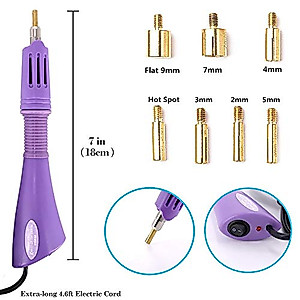 Hotfix Applicator, 7-in-1 Hot Fix Rhinestone Applicator Wand Setter Tool Kit with 7 Tips, 2 Pencils and Tweezers