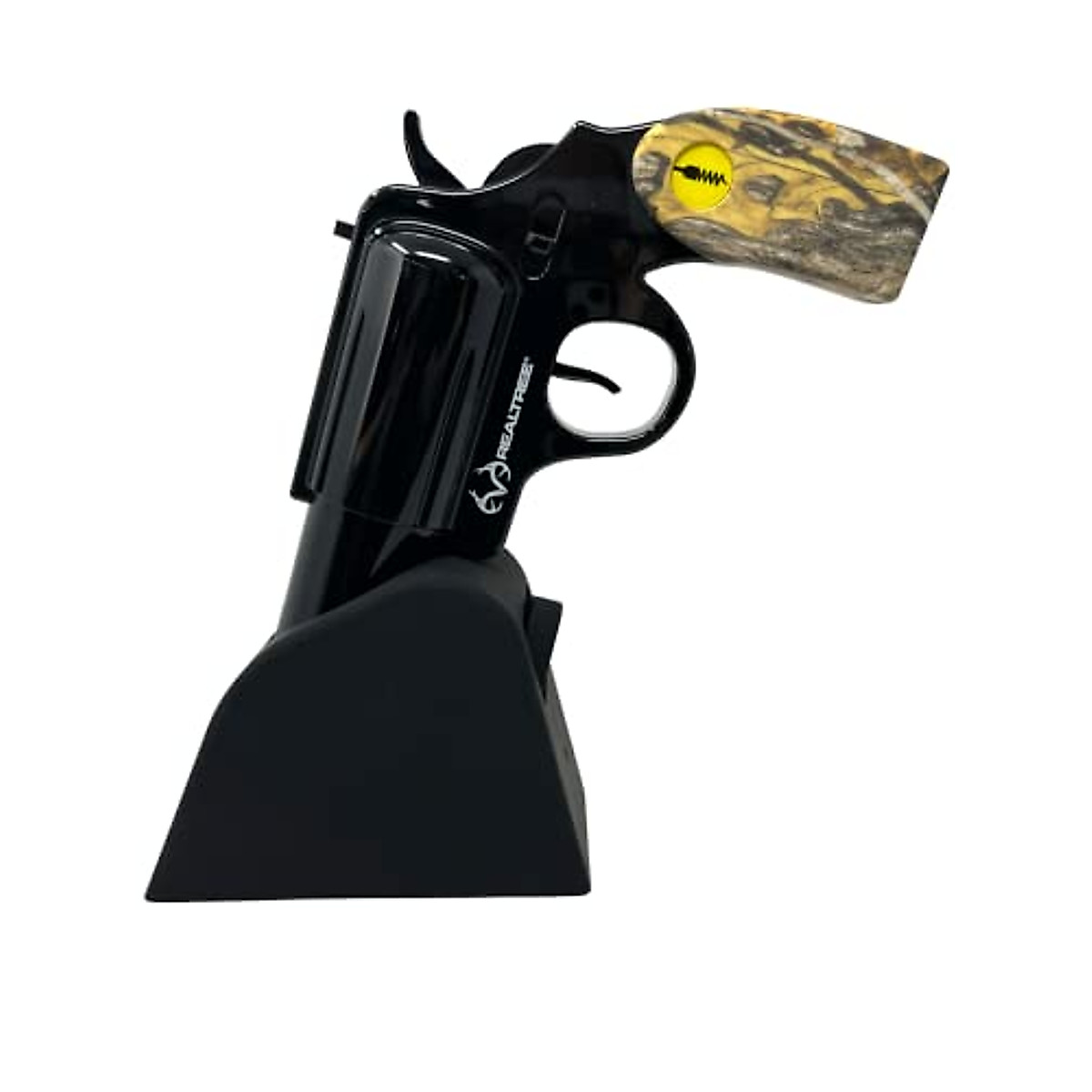 Realtree® Electric Gun Wine Bottle Opener - Open your Wine Bottle Fast with this New Corkscrew - Great Gift for Gun Enthusiasts and Wine Lovers. Foil Cutter and Charging Base Included. (Black)