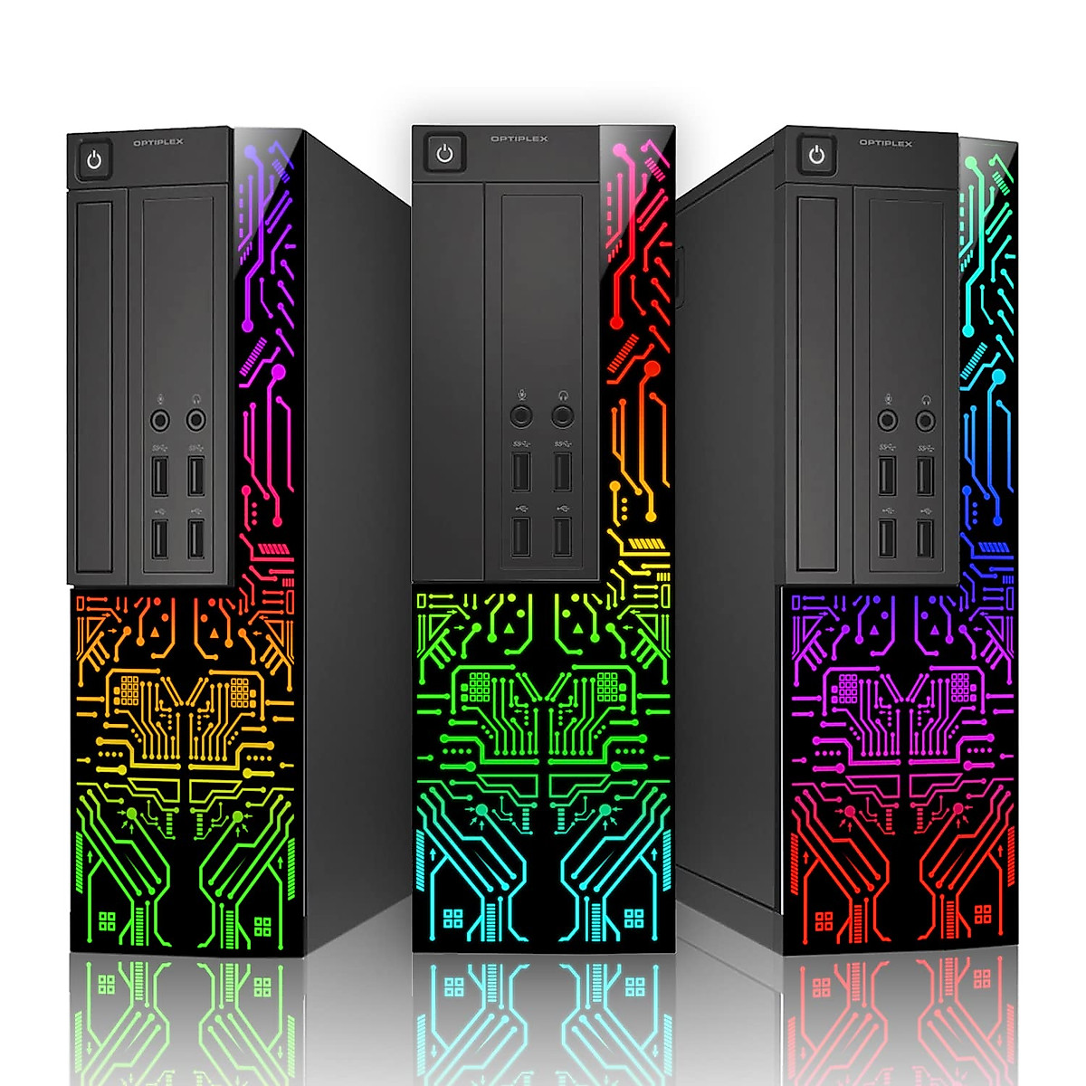 Dell OptiPlex Desktop Customized RGB Lights Computer, Intel i5 Quad-Core Processor 3.20GHz, 8GB RAM, 256GB SSD, DisplayPort, Wi-Fi, Windows 10 - (Renewed)