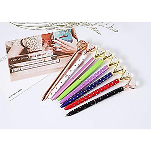 Big Diamond Pen 20 Pieces Rhinestones Crystal Metal Ballpoint Pens Black Ink With 20 Pack 3.2'' Ballpoint Pen Refills, Different Colors (20Pcs Big Diamond Pen)