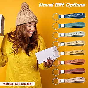 Fumete 24 Pcs Inspirational Keychains Gift for Women Motivational Quote Key Chains Rings Thank You Teacher Gifts (Bright Color)