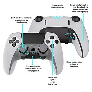 PlayVital Glow in Dark 3D Studded Edition Anti-Slip Silicone Cover Case for ps5 Edge Controller, Soft Rubber Protector Skin for ps5 Edge Wireless Controller with 6 Thumb Grip Caps - Green