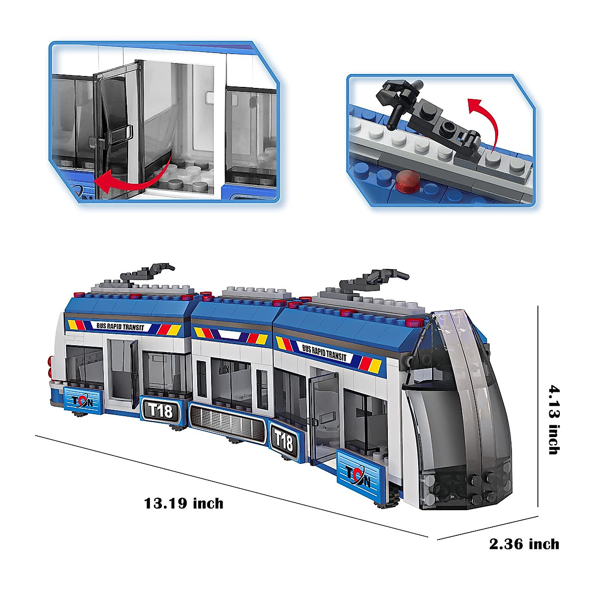 Finebely City Train Building Sets with Station Passenger Tram Building Kit City Transport Express Bus Building Toys Gift for Kids Aged 6-12 (545 Pieces)