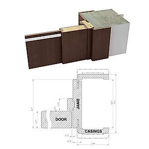 SARTODOORS Brown Modern Door 28 x 80 with 3D Strips | Planum 0030 Wenge | Frame Trims Lever Satin Nickel Hardware | Closet Solid Core Door