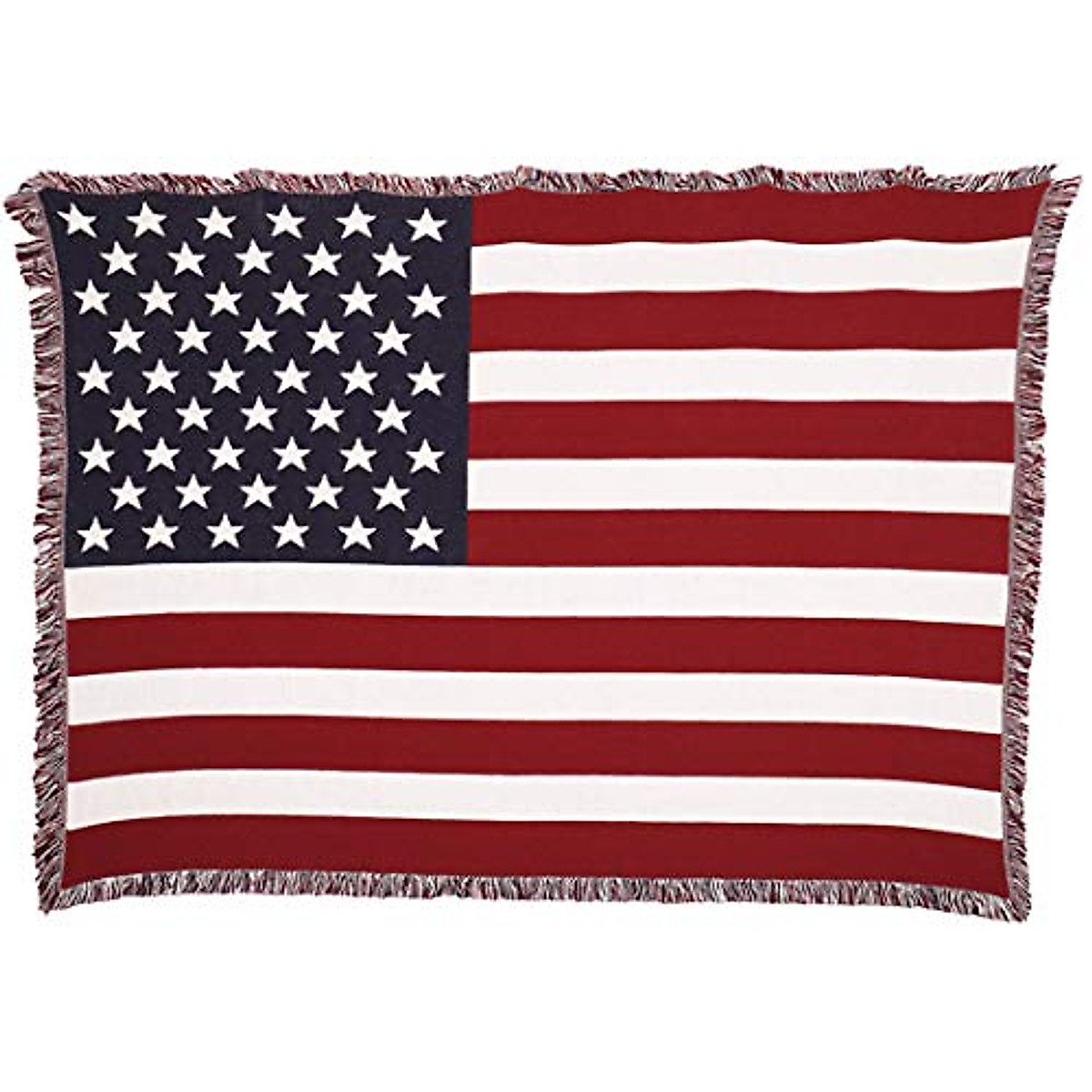 United States American Flag Blanket - Gift Soft Tapestry Throw Woven from Cotton - Made in The USA (69x48)