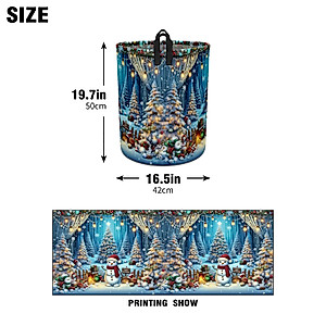 Christmas Snowman Tree Laundry Hamper,laundry Basket,Waterproof Storage Bin for Bedroom,Clothes Organizer Basket,Toys and Blankets in Bathroom