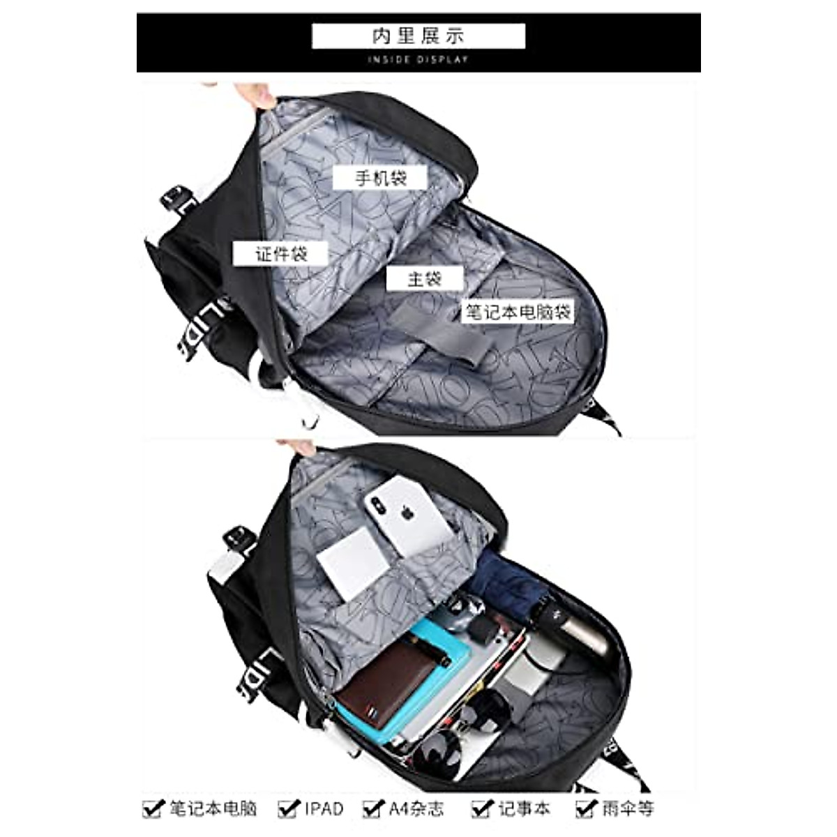 ISaikoy Anime The Promised Neverland Backpack Bookbag Laptop Bag Shoulder Bag Daypack School Bag 12
