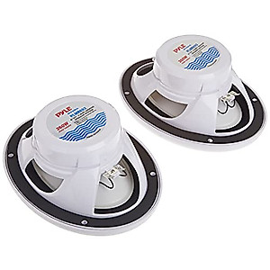 6x9 Inch Dual Marine Speakers - 2 Way Waterproof and Weather Resistant Outdoor Audio Stereo Sound System with 260 Watt Power, Poly Carbon Cone and Cloth Surround - 1 Pair - PLMR692