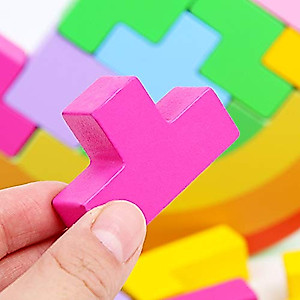 BESTING Wooden Rainbow Stacking Blocks Parent-Child Children's Educational Toys Swing Boat Interlock Decompression Preschool Balancing Games (TJ016)
