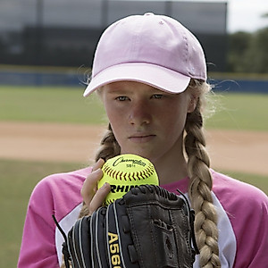 Champion Sports 11" Syntex Leather Cover Softballs - Cork Core - Medium Compression - NFHS Approved - Raised Seams - Optic Yellow - Pack of 12